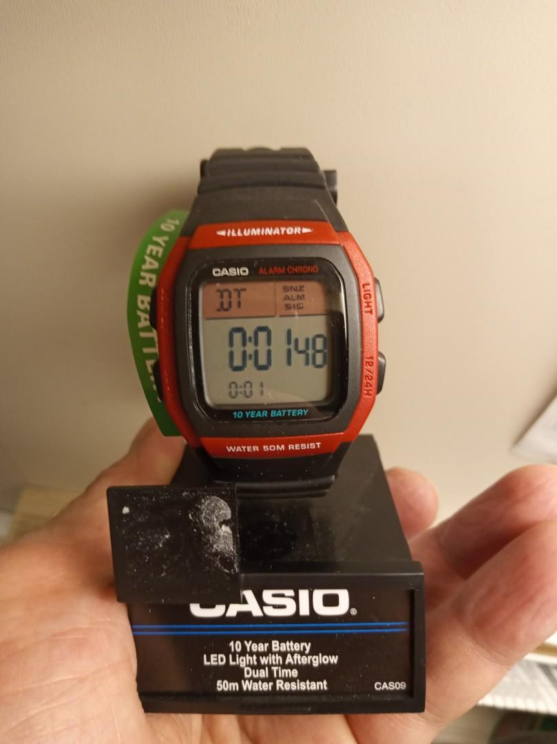 Casio dual time red limited edition, Fesyen Pria, Jam Tangan di Carousell