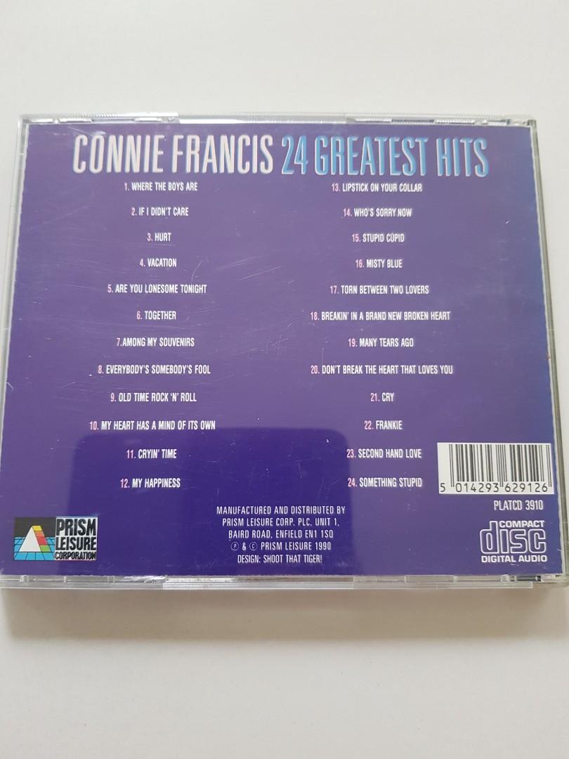 CD Connie Francis - 24 Greatest Hits, Hobbies & Toys, Music & Media ...