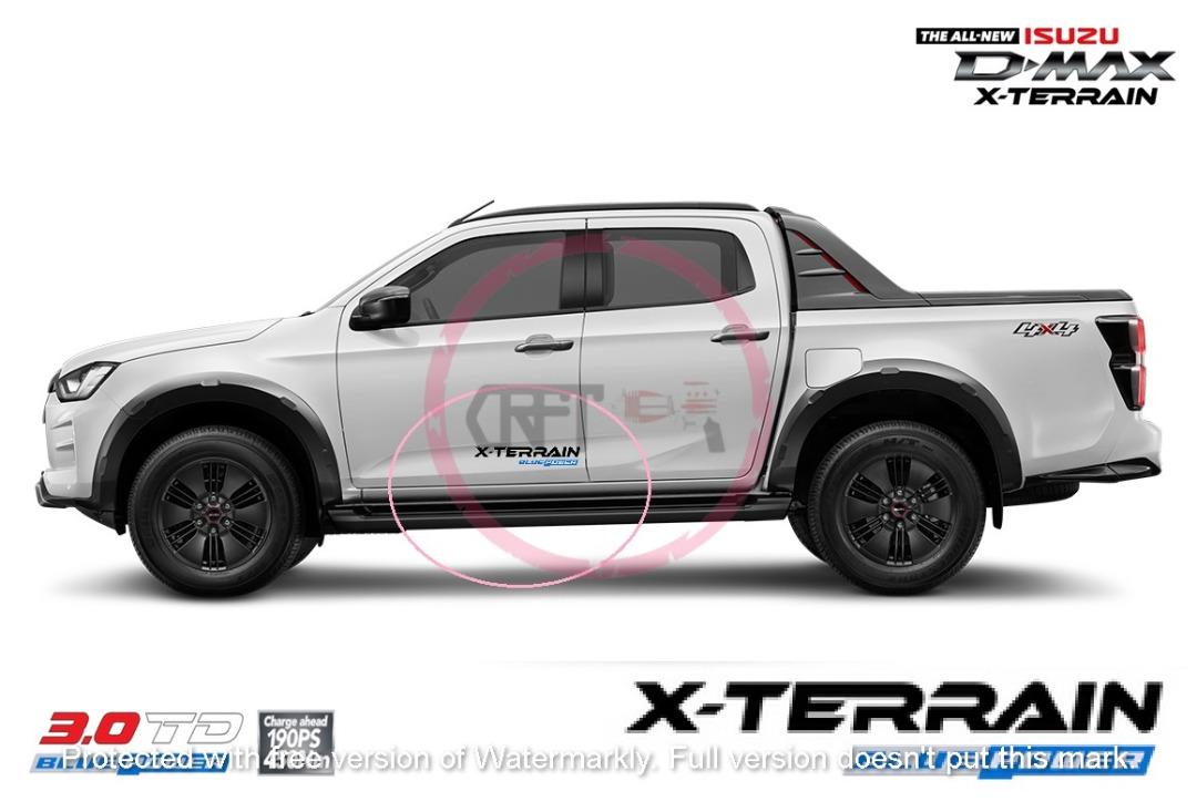 CFS455 2PCS Isuzu Dmax D-max X-Terrain Blue Power Truck 4wd Logo Stiker ...