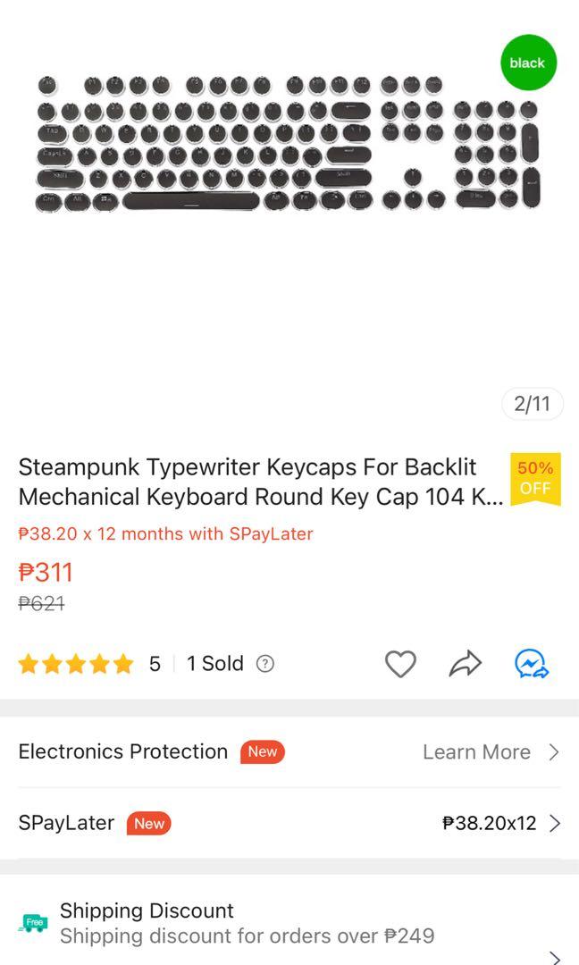 Circular steampunk round typewriter keycaps for mechanical keyboards ...