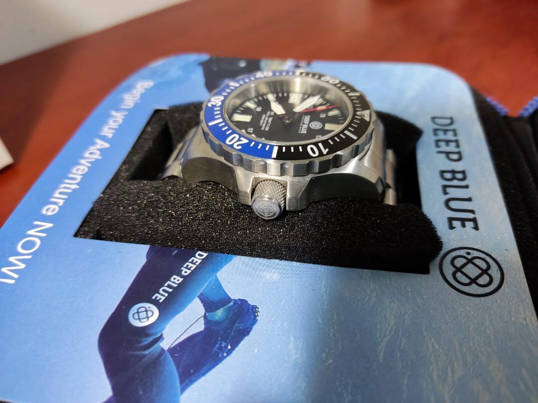 Deep Blue Daynight 41mm Tritium Diver, Luxury, Watches on Carousell