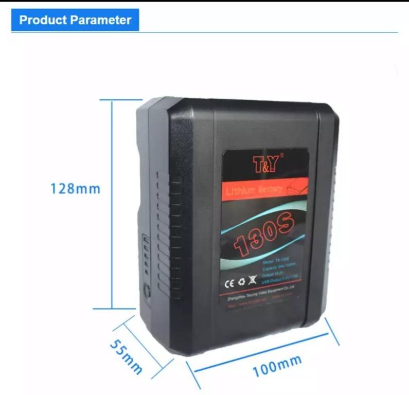 eDSLRs T&Y Compact V-mount battery 130Wh with USB & D-tap, Photography ...