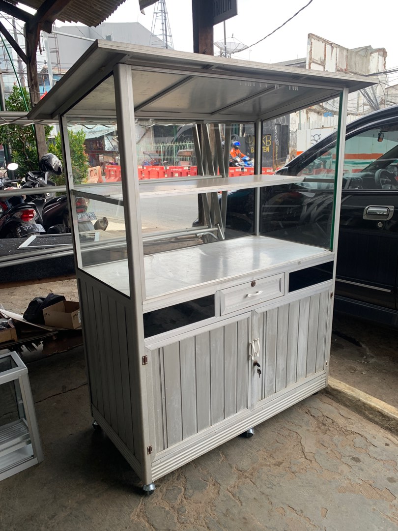 Etalase Gerobak Alumunium Bekas Dagang Masakan Padang / Nasi Uduk ...