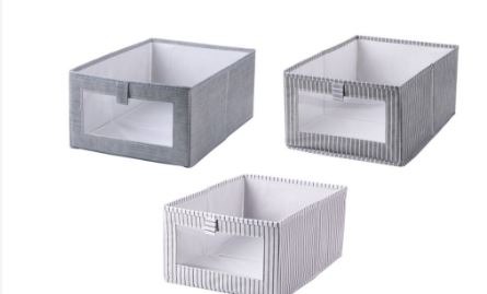 Fabric Drawer Organizer Storage Box | Wardrobe Organiser | Clear Front ...
