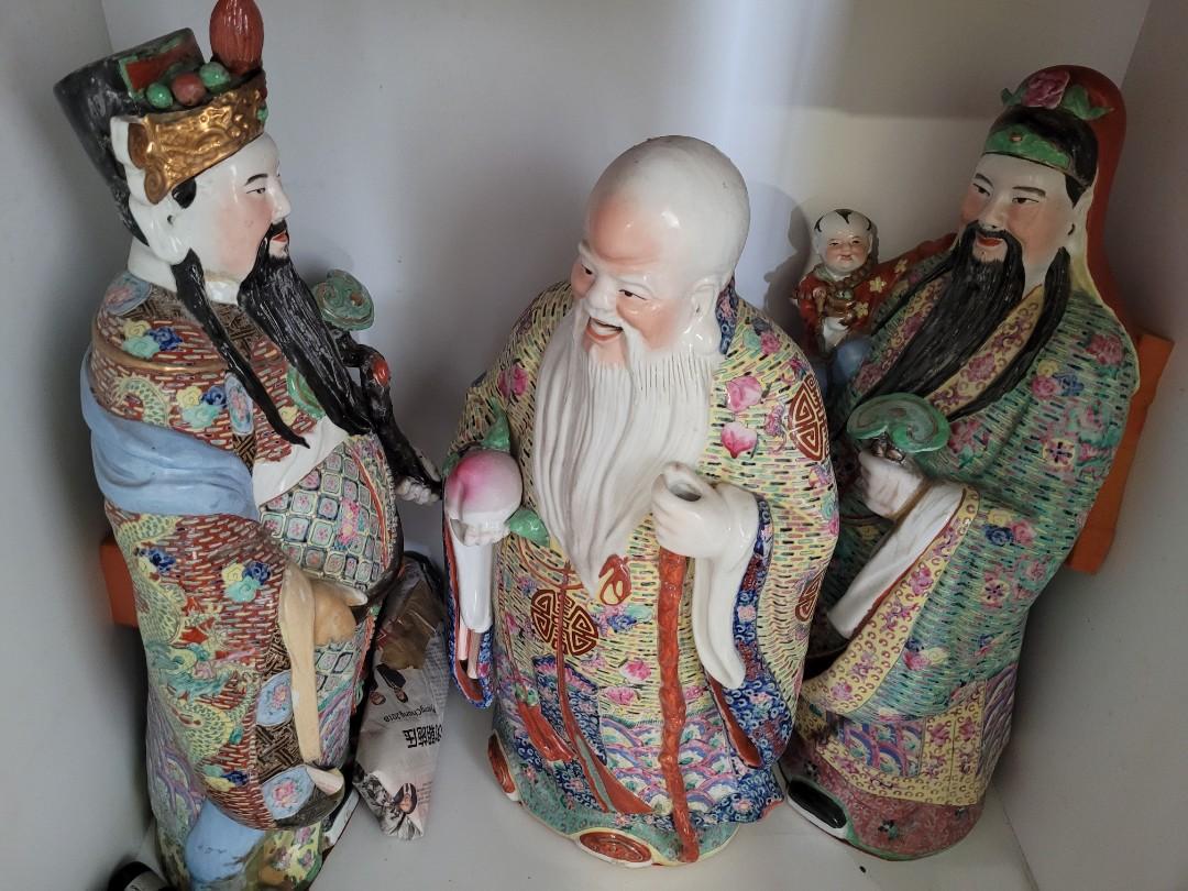 Fu Lu Shou Statues (77cm in height), Hobbies & Toys, Memorabilia ...