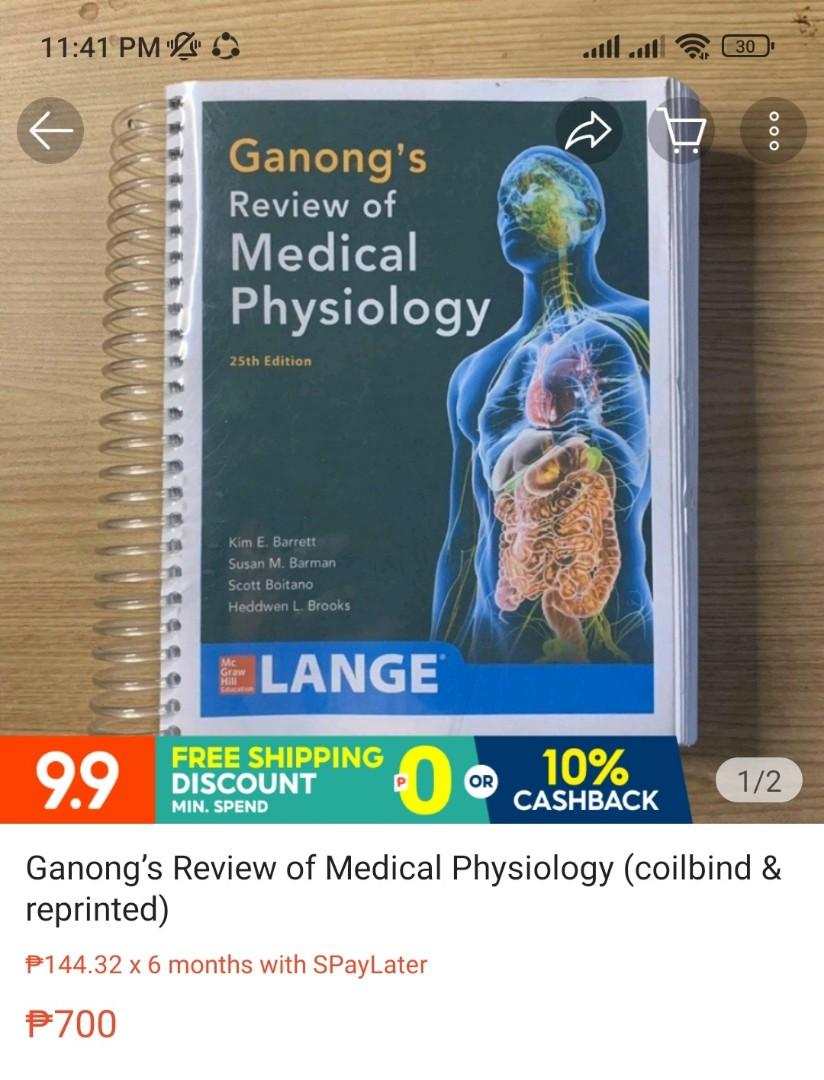 GANONG'S REVIEW OF MEDICAL PHYSIOLOGY 25TH EDITION, Hobbies & Toys ...