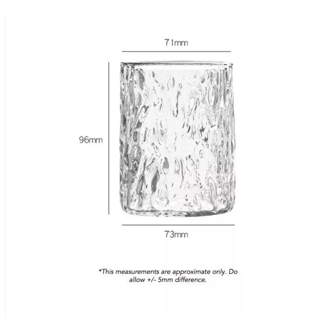 Glacier Clear Glass Pattern Embossed Glass Cup Frosted Rock Water ...