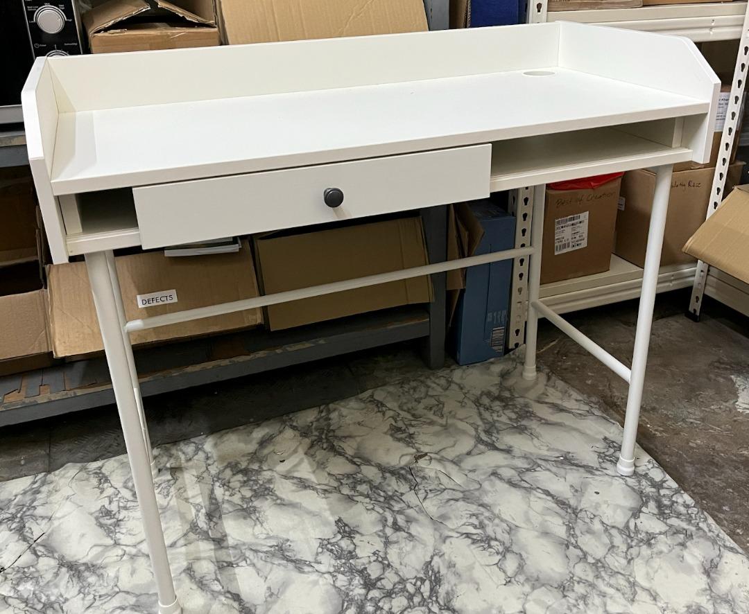 Ikea Desk HAUGA / White computer study table, Furniture & Home Living ...