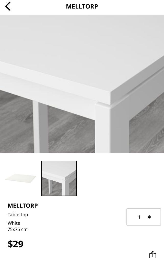 IKEA White 75cm x 75cm Table Dining / Study, Furniture & Home Living ...