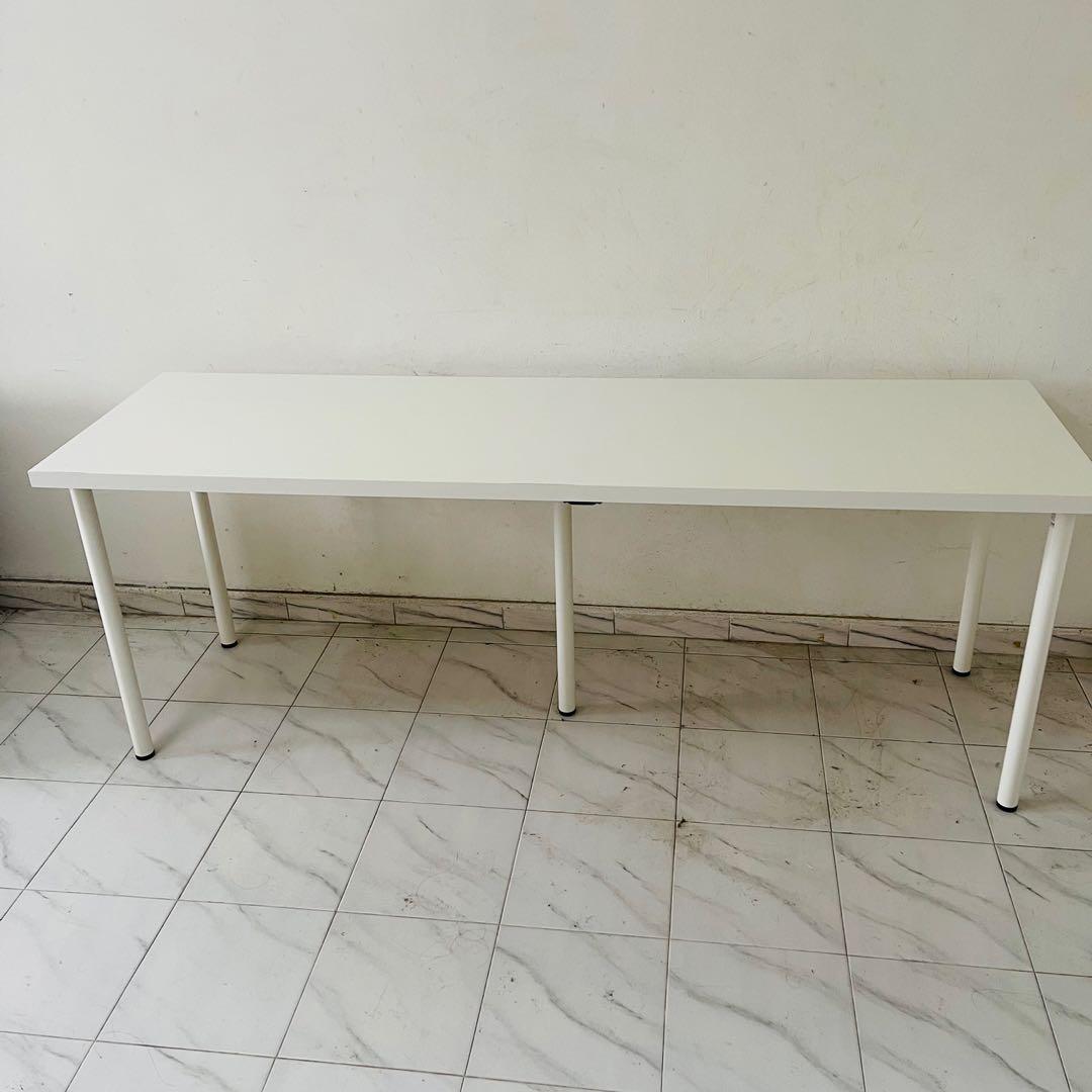 IKEA White Long Table L200xW60xH74, Furniture & Home Living, Furniture ...