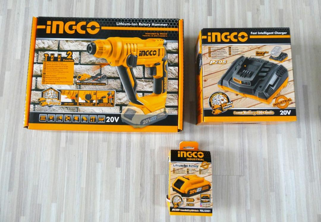 Ingco Lithium-Ion Rotary Hammer Drill 20V (Bundle Set) / GVTS1001 ...