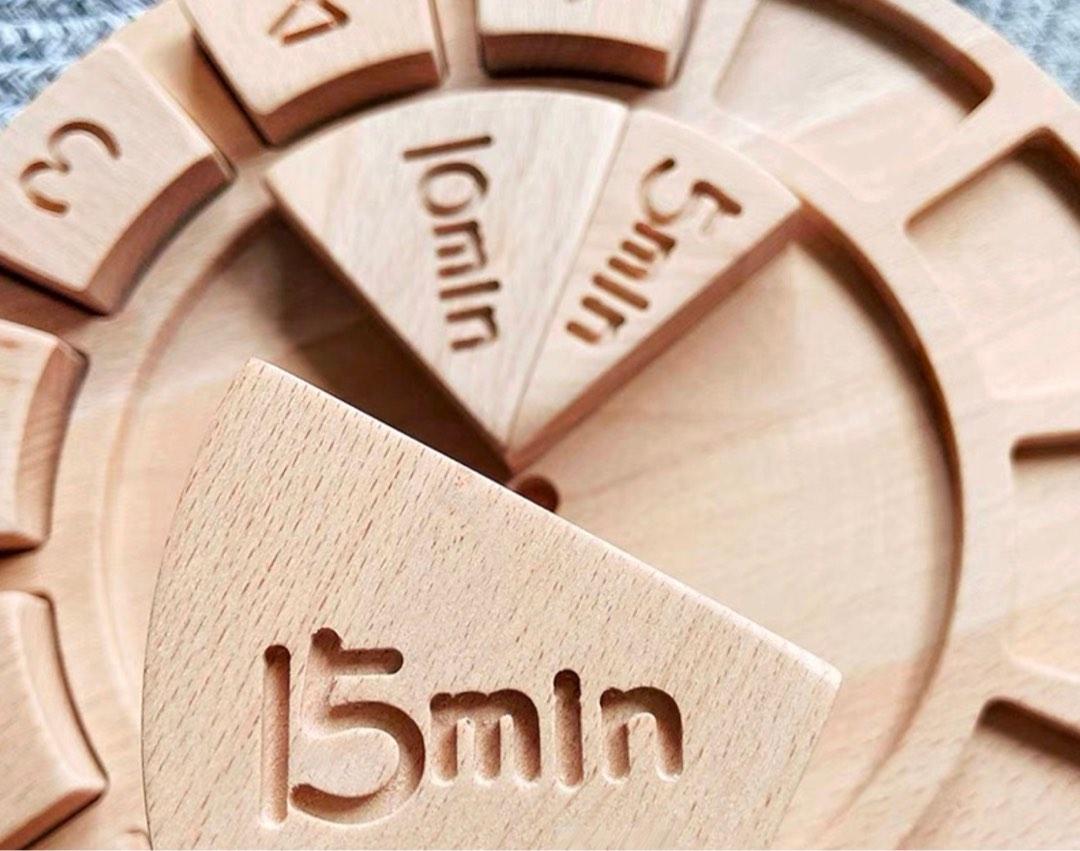 INS - Full Set Wooden Montessori Toy Clock Educator Tool, Babies & Kids ...