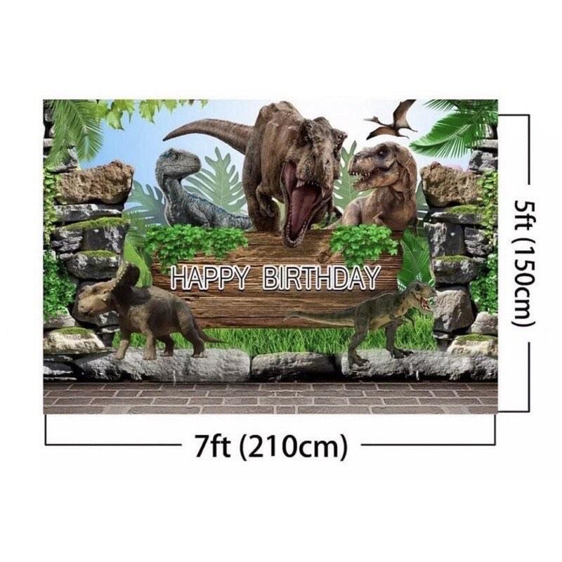 Jurassic World Backdrop Dinosaur Birthday Party Decoration Vinyl ...