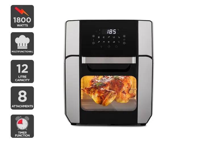 Kogan 12L 1800W Digital Air Fryer Oven (Stainless Steel) on Carousell