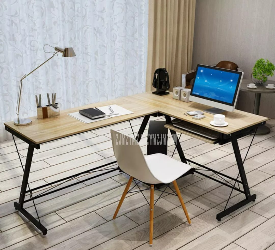 L-Shape Corner Office Writing Desk & Computer Table, Furniture & Home ...
