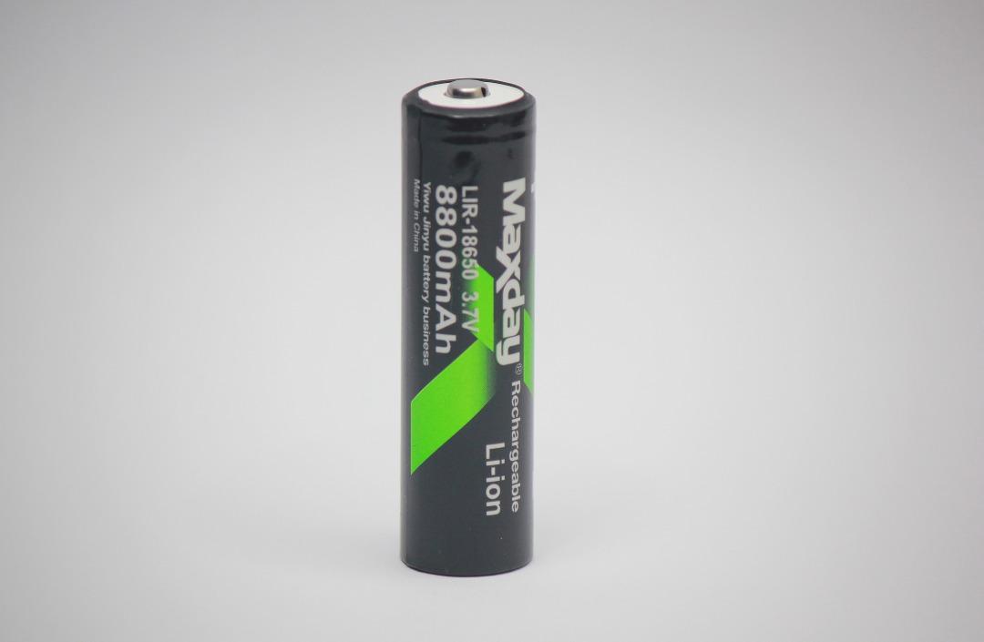 MAXDAY BATTERY, LIR-18650 3.7V 8800mAh, RECHARGEABLE BATTERY LI-ION ...