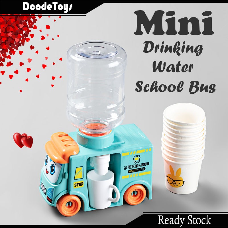 Mini Drinking Water School Bus fun cute toy games doll boy girl kids ...