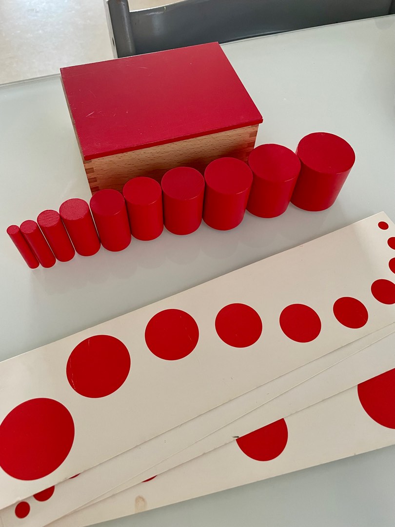 Montessori Knobless Cylinders (Red Set), Hobbies & Toys, Toys & Games ...
