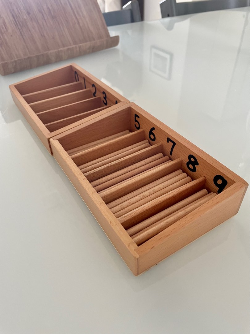 Montessori Spindle Box, Hobbies & Toys, Toys & Games on Carousell