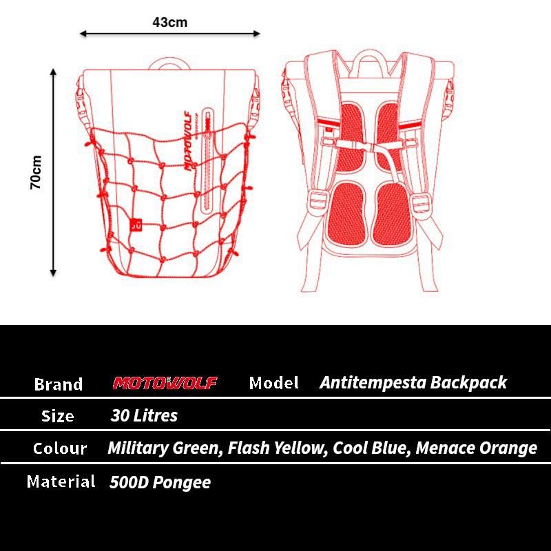 Motowolf Antitempesta Waterproof Backpack, Men's Fashion, Bags ...