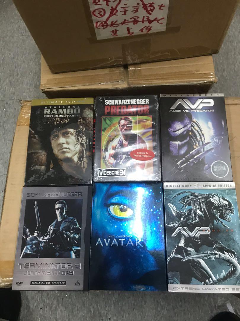 New Rambo II + Predator + Terminator 2 + Avatar + AVP 1 + AVP 2 DVD 六張 ...