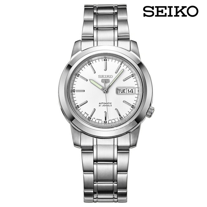 *NEW* Seiko 5 SNKL75K1 Automatic Stainless Steel White Dial Men Watch ...