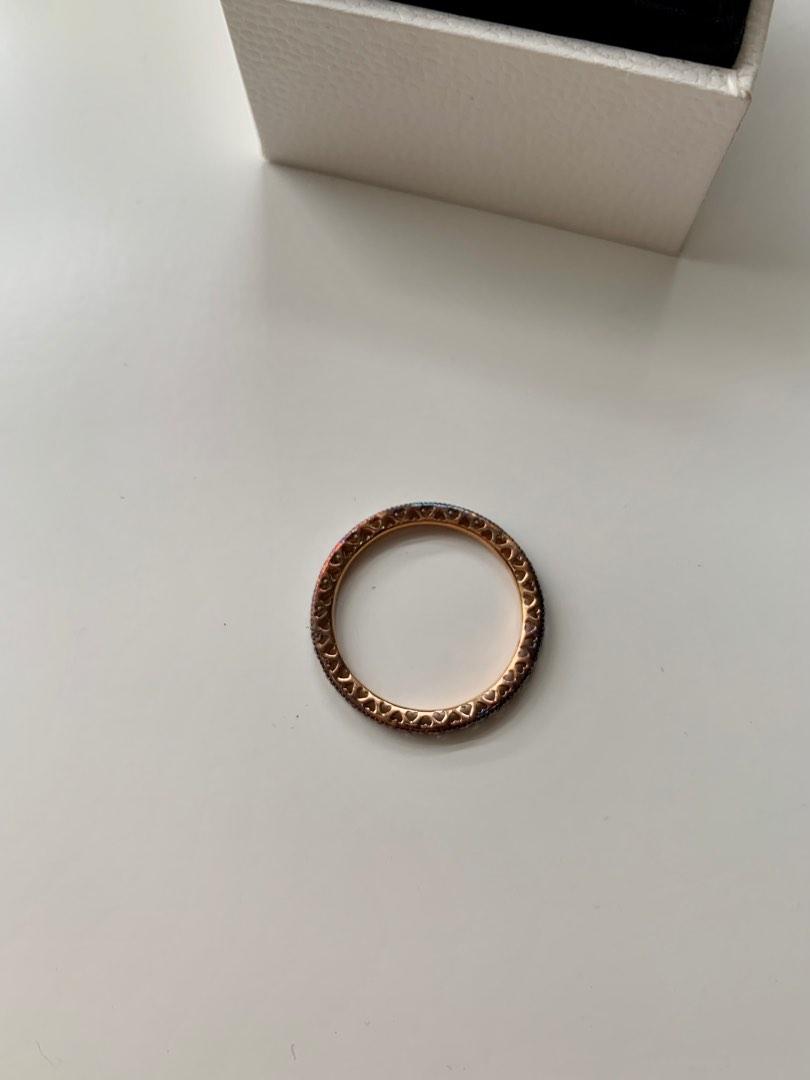 Pandora Princess Tiara Crown Ring and Hearts of Pandora Ring in Rose ...