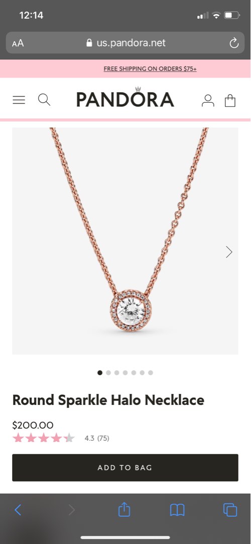 pandora round sparkle halo necklace, Women's Fashion, Jewelry ...