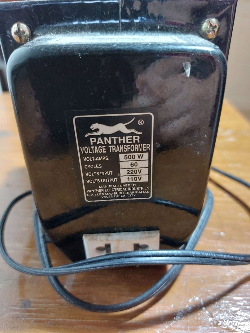 Panther Voltage Transformer 500W, Output 110V, Furniture & Home Living ...