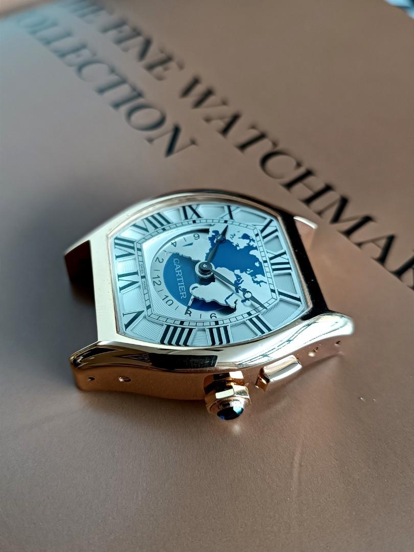 Rare Cartier Tortue World-Timer Pink Gold, Luxury, Watches on Carousell