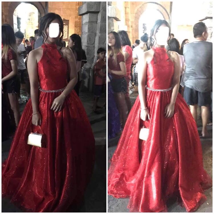 Red gown for rent, Women's Fashion, Dresses & Sets, Evening dresses ...