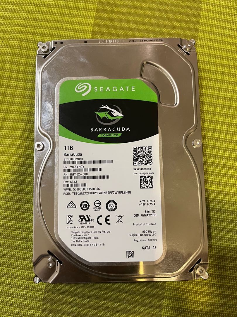 Seagate Barracuda 1TB Hard Drive rarely used, Computers & Tech, Parts ...