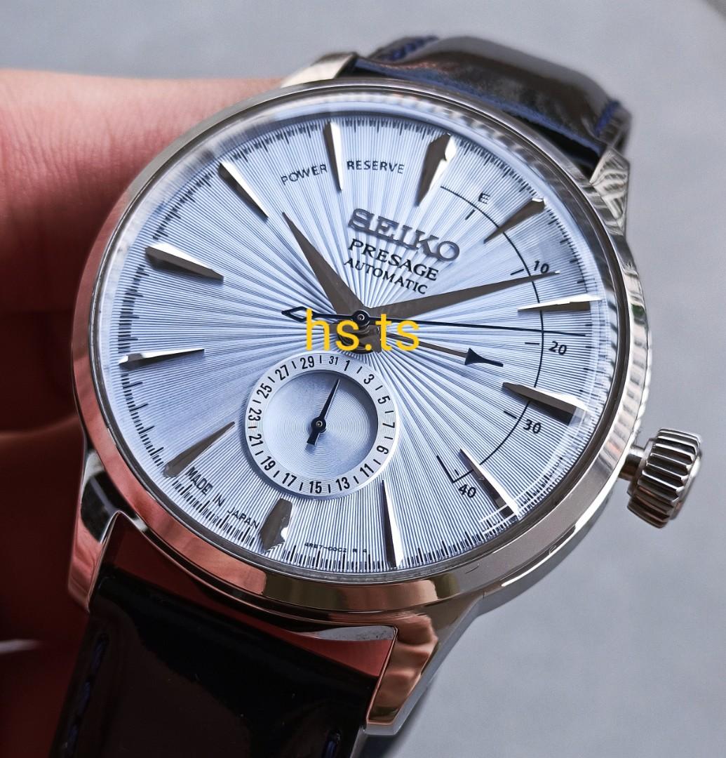 Seiko Presage Cocktail Ice Blue Power Reserve Automatic Dress Watch ...