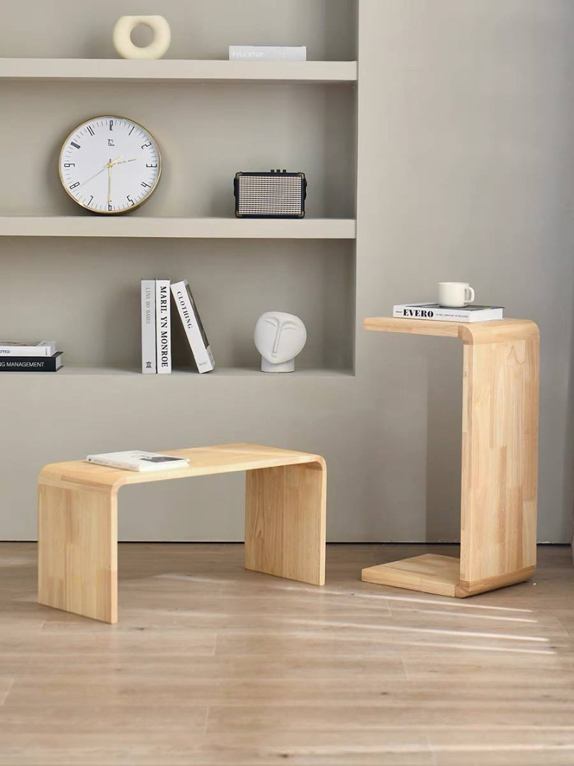 Minimalist Side/Coffee Table U-Shape Table C shape Bed Side Table Solid ...