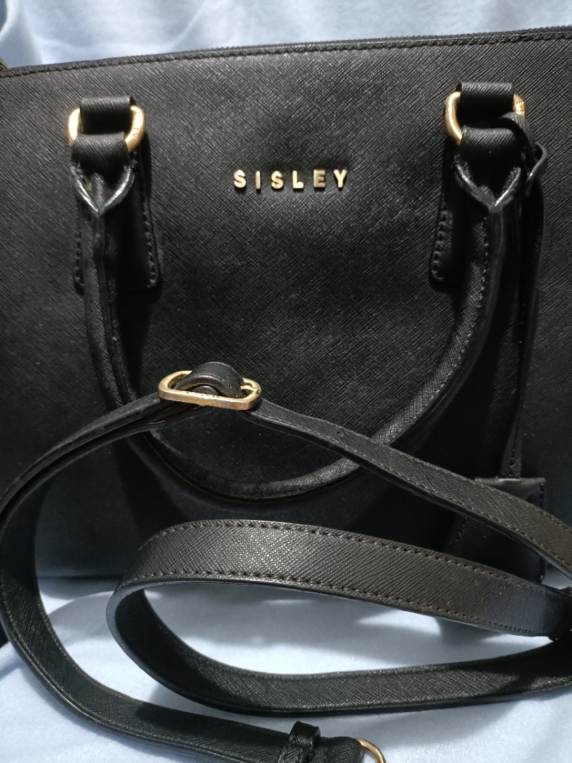 Sisley Original Genuine Leather Large Square Tote Structured Stand ...