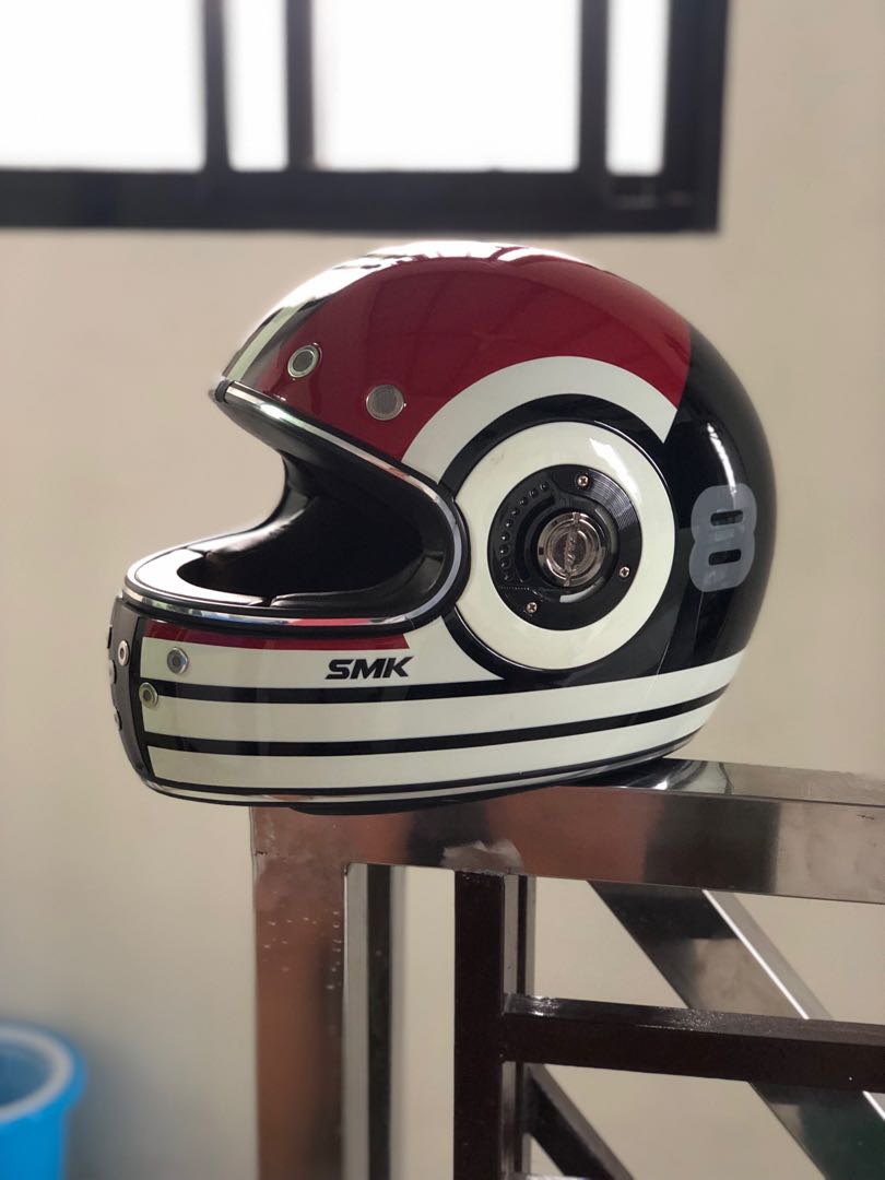 SMK Retro Helmet Classic Full Face, Motorbikes, Motorbike Parts ...