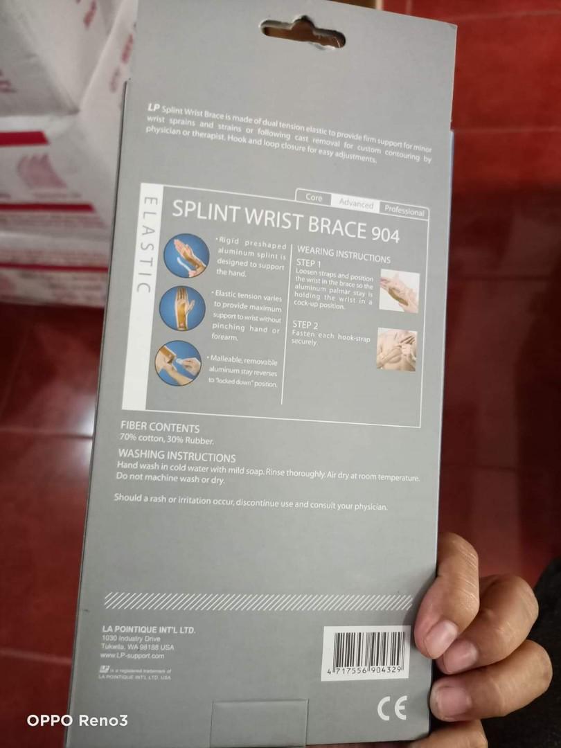 Splint Wrist Brace, Health & Nutrition, Medical Supplies & Tools on ...