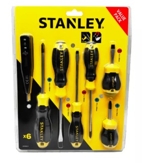 Stanley 6+1 Cushion Grip Magnetic Screwdriver Set with Digital Tester ...