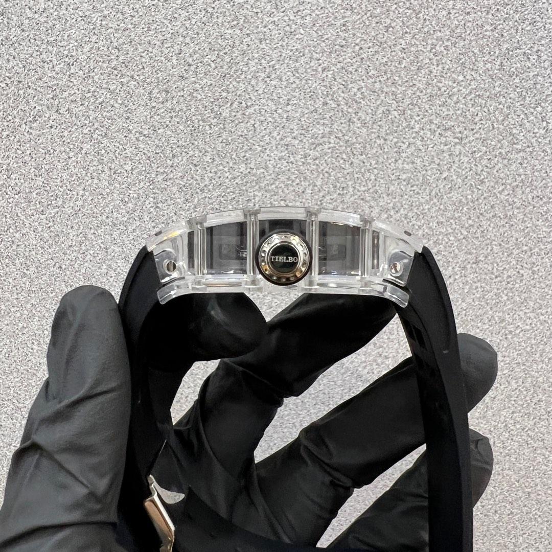 Tielbo Sapphire Crystal Glass Tonneau Watch, Men's Fashion, Watches ...