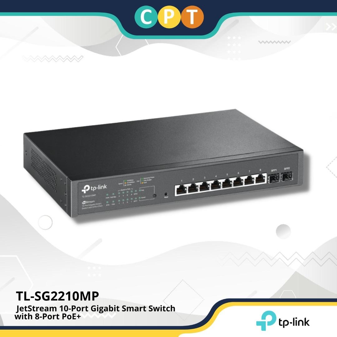 TP-Link TL-SG2210MP JetStream 10-Port Gigabit Smart Switch with 8-Port ...