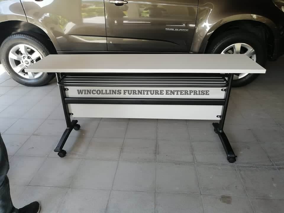 TRAINING FOLDING TABLE WITH CASTER WHEELS, Furniture & Home Living ...