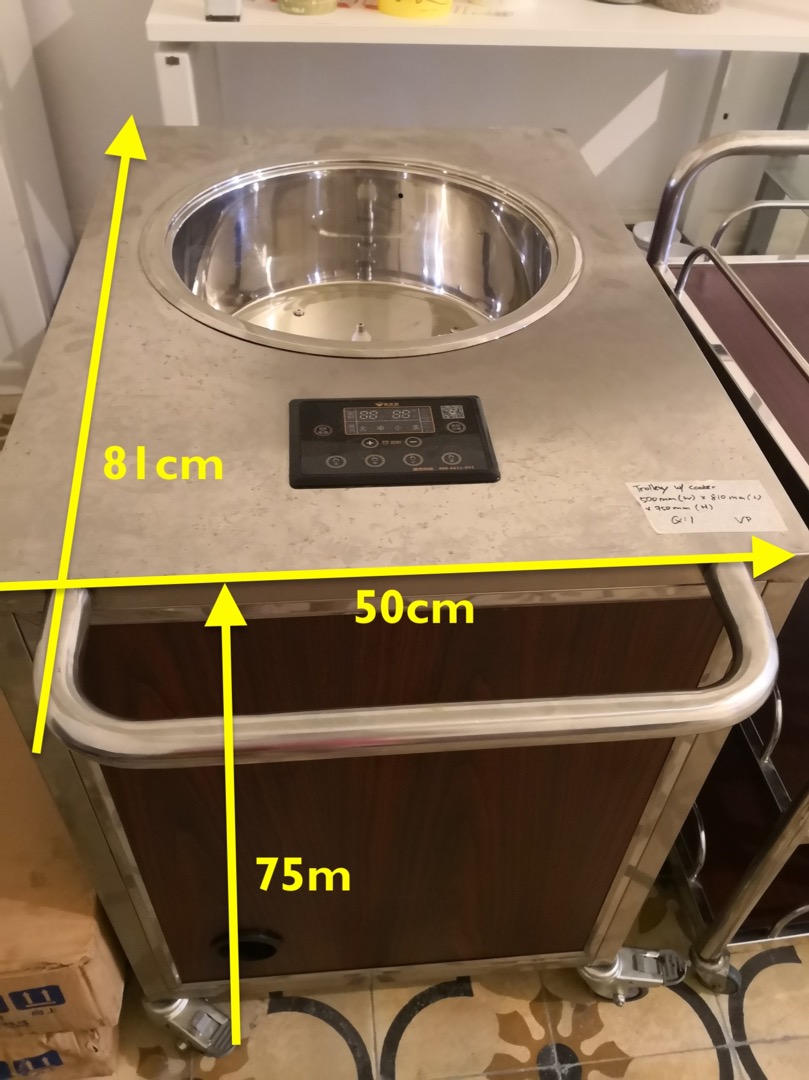 Trolley with Cooker (Electric) with Ceramic Hot Pot, Furniture & Home ...