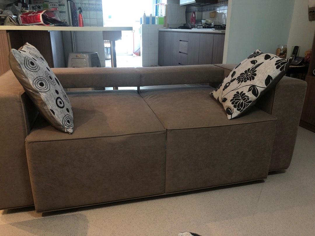2-seater boxy shaped fabric sofa, Furniture & Home Living, Furniture ...