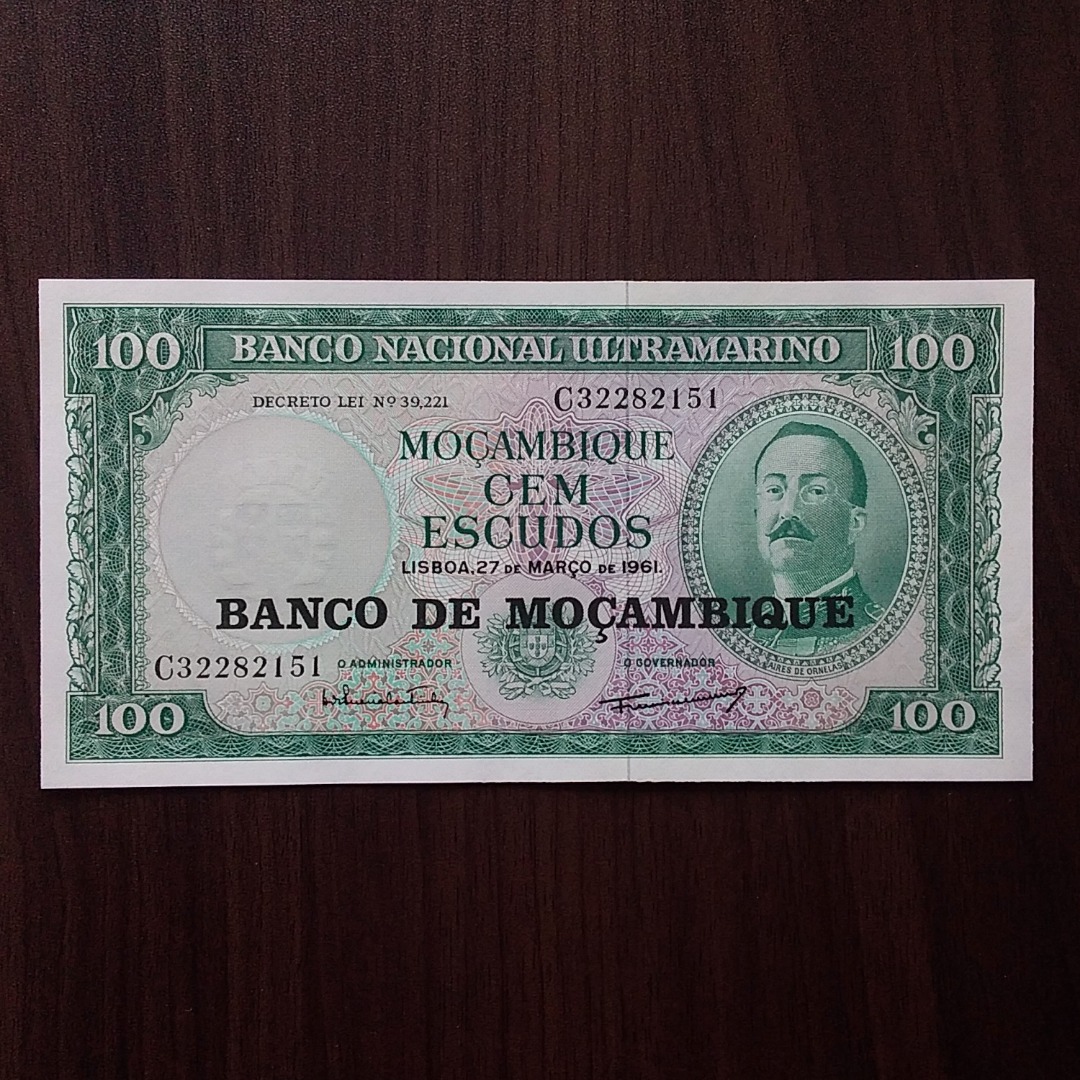 UNC: Mozambique 100 Escudo (1976) banknote, Hobbies & Toys, Memorabilia & Collectibles, Currency ...