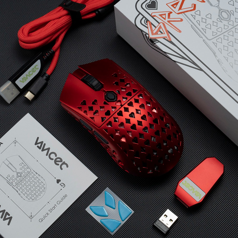 Vancer Gretxa Wireless Ultralight Gaming Mouse (Red/White/Black ...