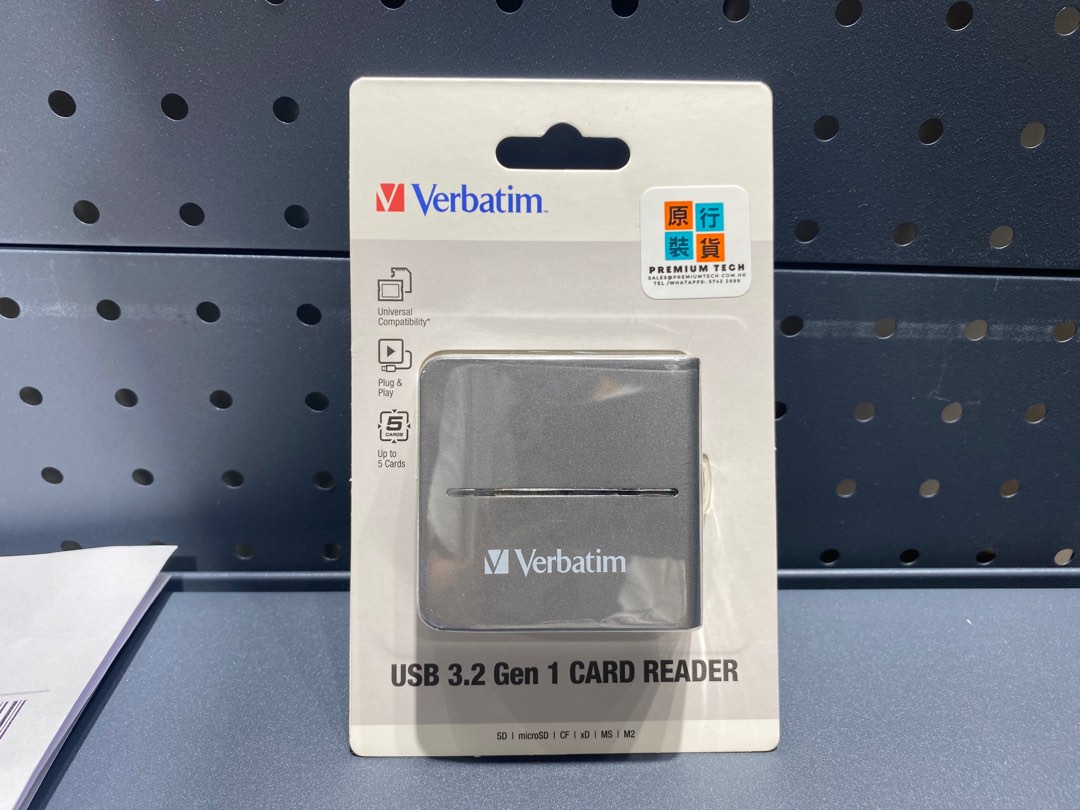 Verbatim USB3.2 Gen 1 Card Reader 讀卡器, 電腦＆科技, 電腦周邊及配件, 硬碟及儲存器 - Carousell