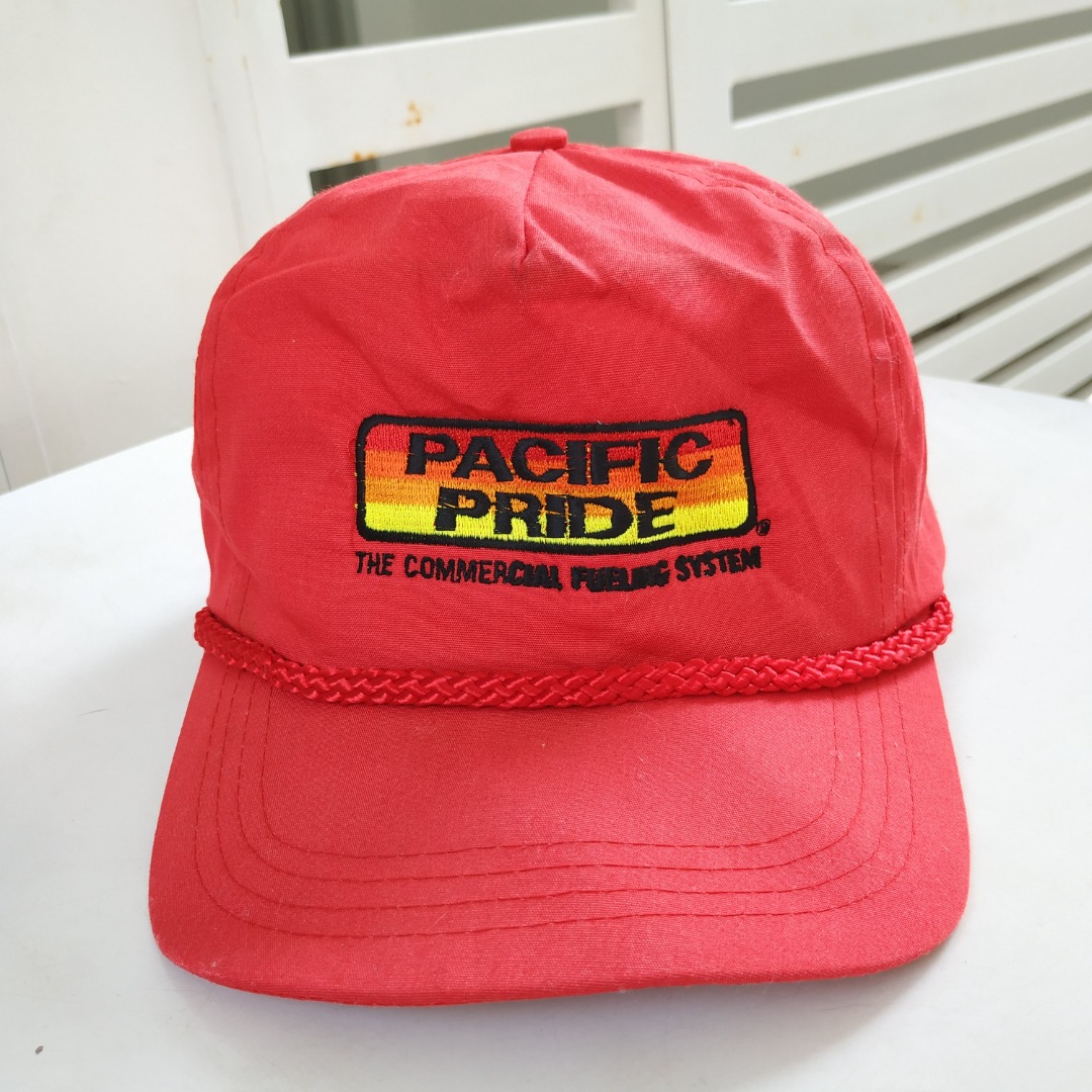 VTG PACIFIC PRIDE FUEL SYSTEM USA US AMERICA OIL AND GAS COMPANY RED CAP TOPI HAT MERAH TALI ...