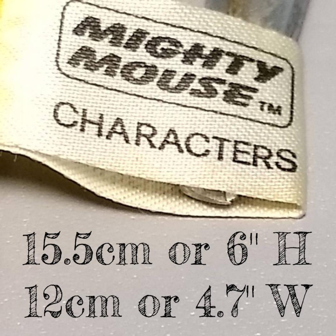 15.5cm x 12cm small original vintage mighty mouse stuffed toy bag charm ...
