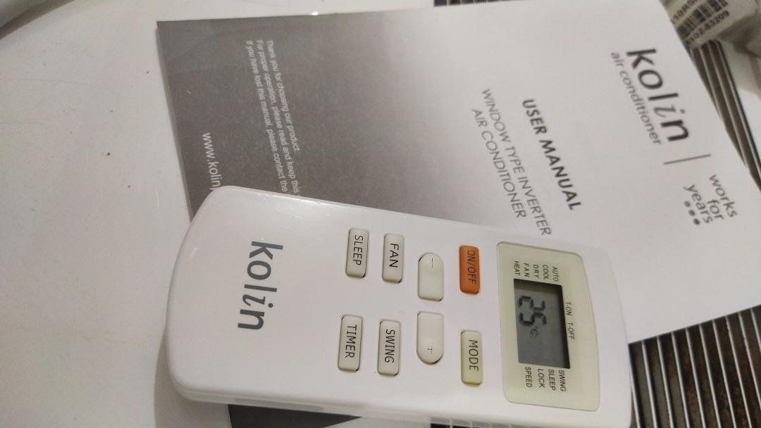1HP Kolin Window Type Inverter Aircon, TV & Home Appliances, Air ...