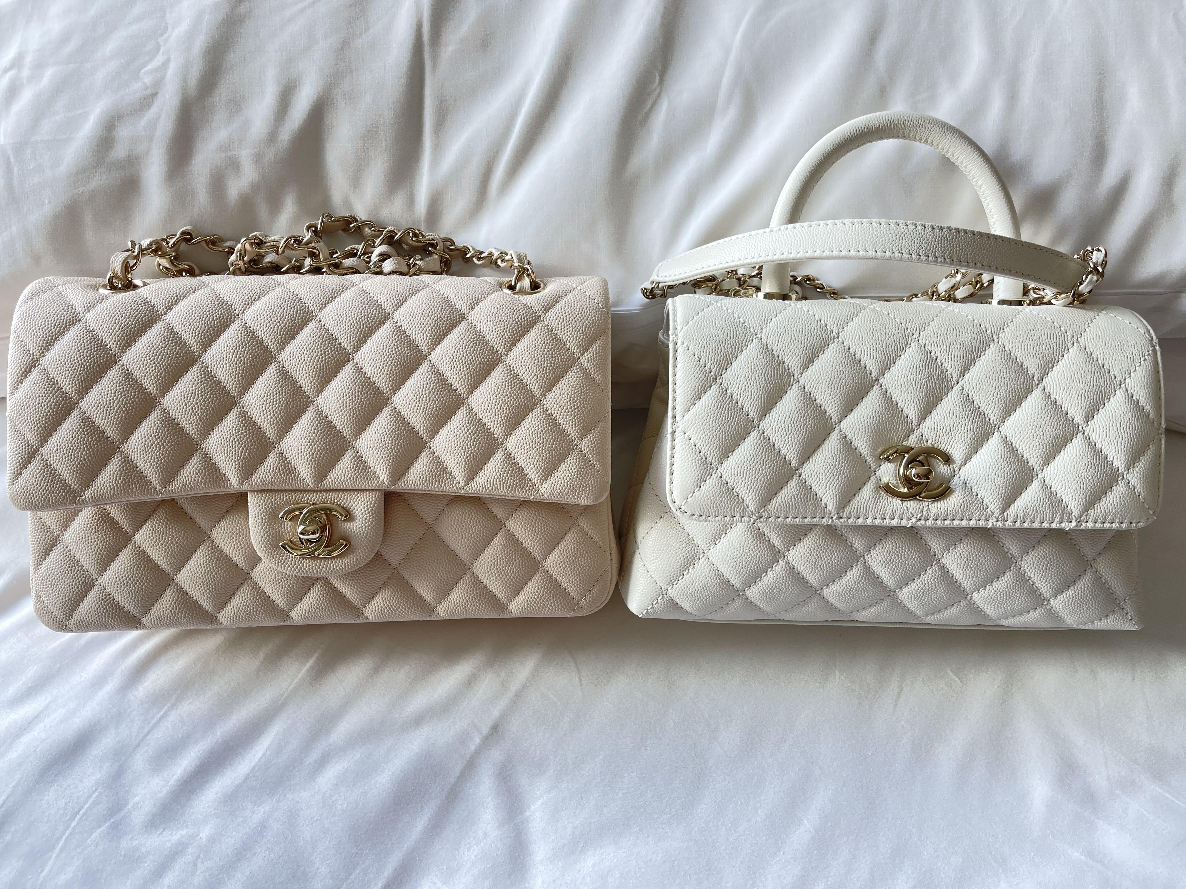 21A Chanel Coco Handle white, Luxury, Bags & Wallets on Carousell